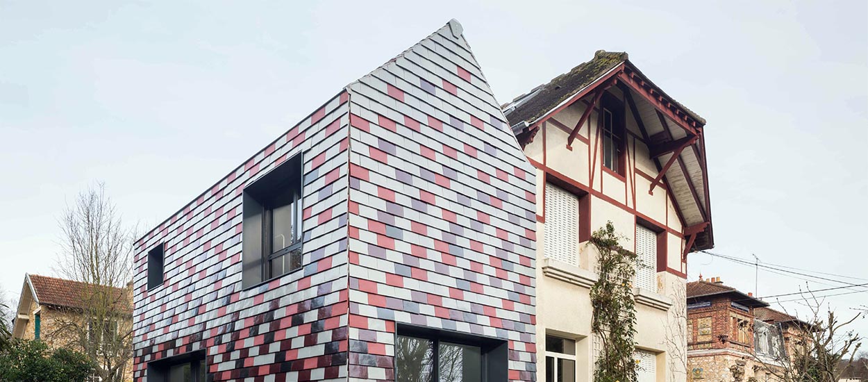 Extension de maison : tuiles en terre cuite pour façades originales ...