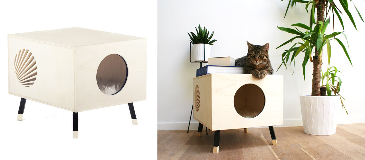 Krab : une niche en bois design pour chat - Couchage pour chat d ...