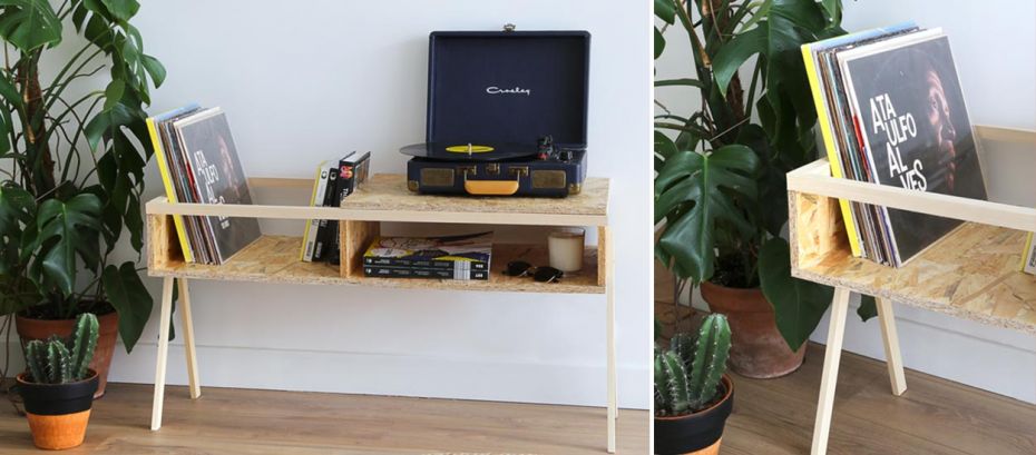 DIY - Fabriquer un meuble tendance rangement de vinyle en OSB