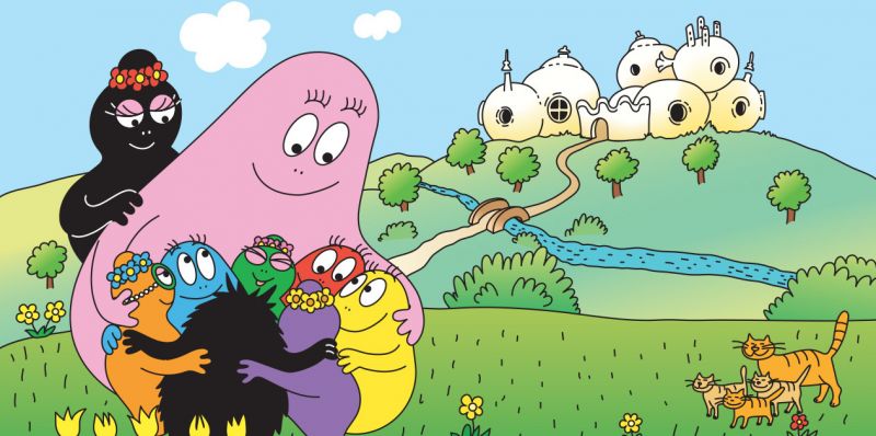 Constructions humaines et nature cohabitent dans Barbapapa