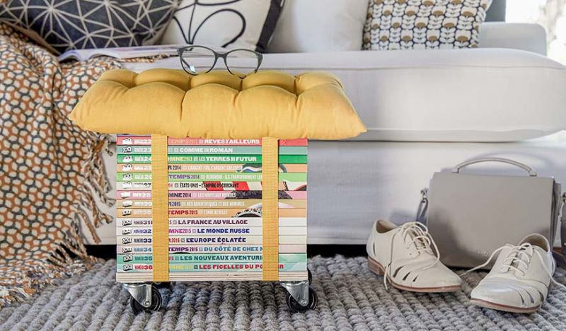 DIY - Fabriquer un rangement pour vos magazines et un repose-pieds 2 en 1