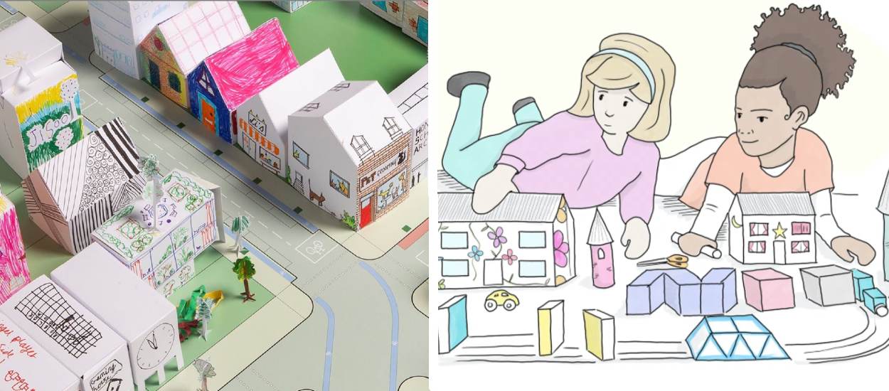 Activité pour les enfantes : créer une ville et une tour en origamis