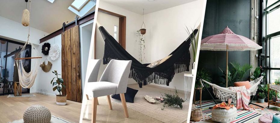 Idées déco pour suspendre un hamac dans un salon intérieur