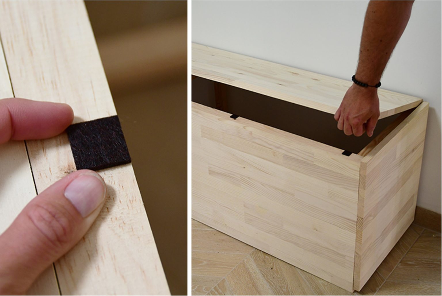 Tuto : Réalisez une banquette modulable qui fait aussi coffre de rangement