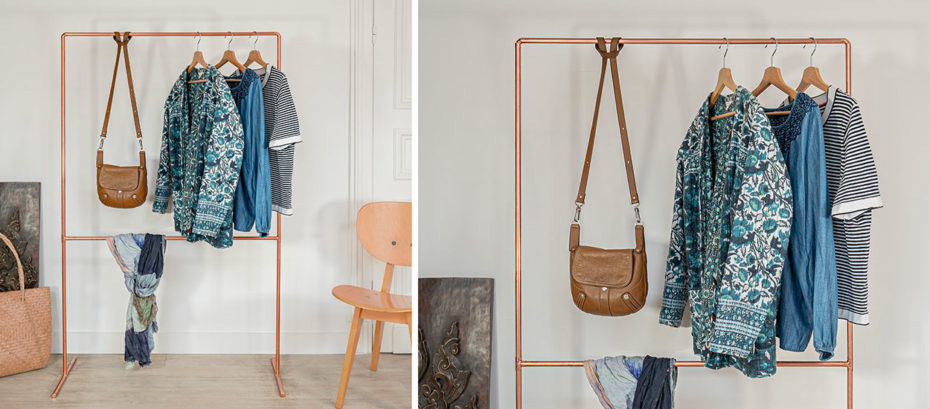 DIY : Comment fabriquer facilement un joli portant à vêtements en cuivre