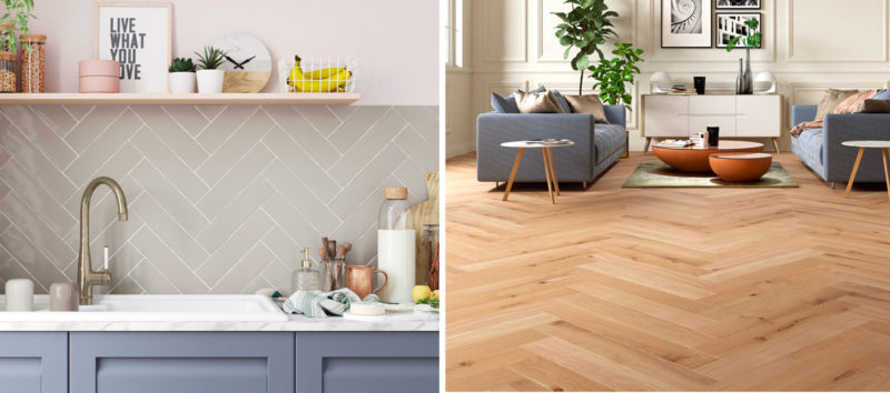 Inspiration : comment adopter la pose en chevrons sur vos sols et murs