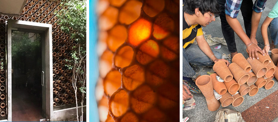 Une climatisation naturelle en terre cuite inspirée des abeilles