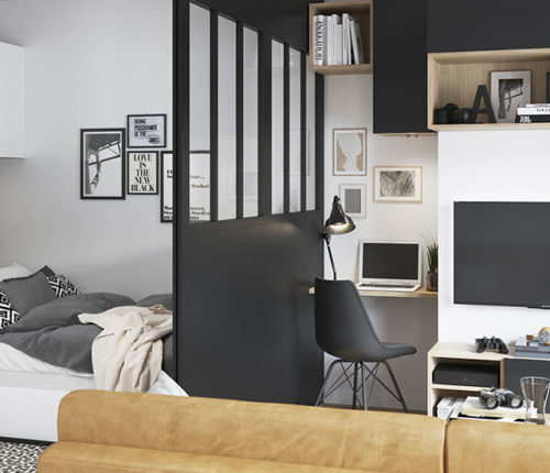 Idées pour aménager un petit studio de 20m2 dans le salon ou la salle ...